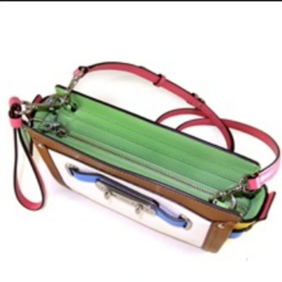 Coach | Bags | Coach 65585 Rainbow Colorblock Swagger Wristlet | Poshmark